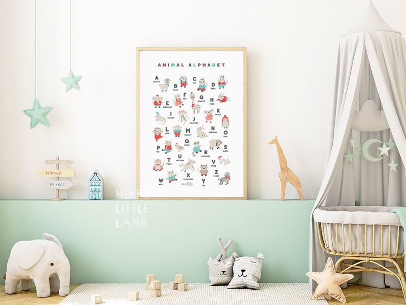 Cute Animal Alphabet Poster PRINTABLE Wall Art ABC Poster - Etsy