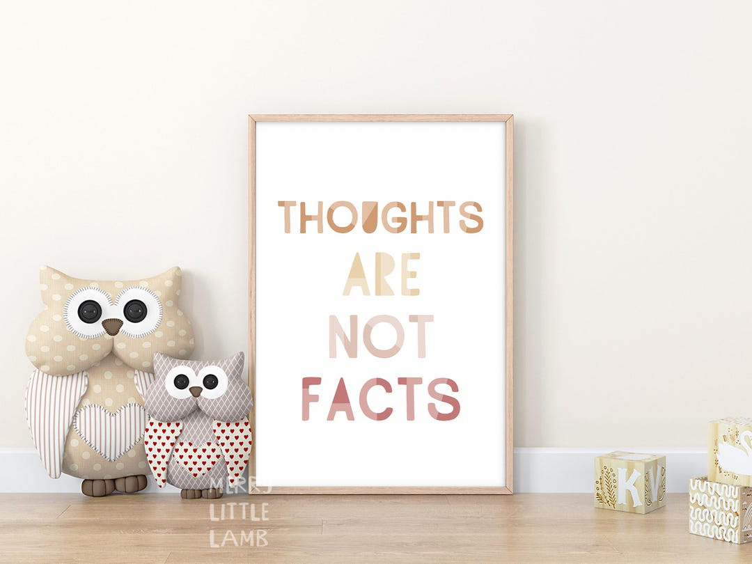 Thoughts Are Not Facts Poster 2 Art Print, Calming Corner Classroom ...