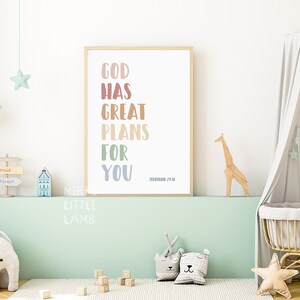 Jeremiah 29:11 God Has Great Plans for You 4, Bible Verse Nursery for ...