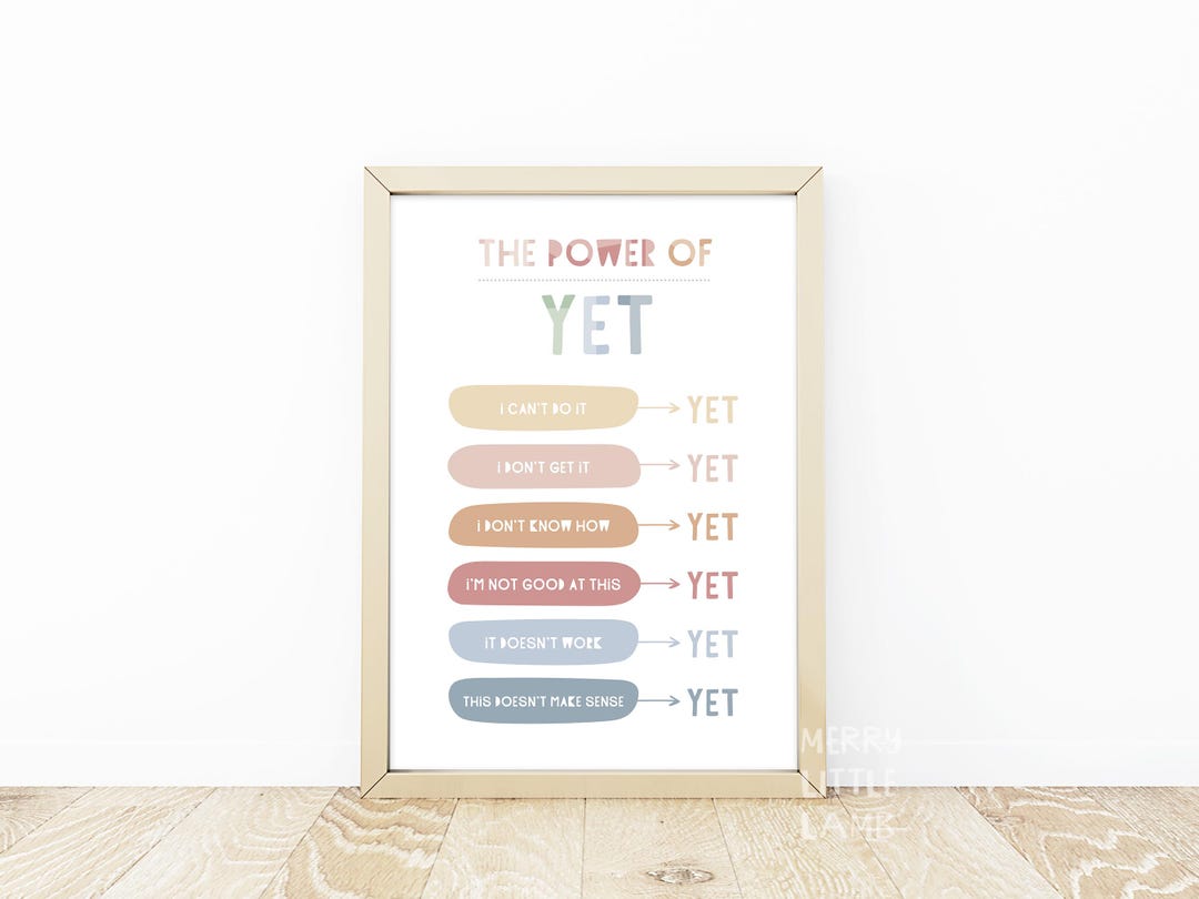 The Power of yet Poster, Calming Corner Classroom, Boho Calm Down ...