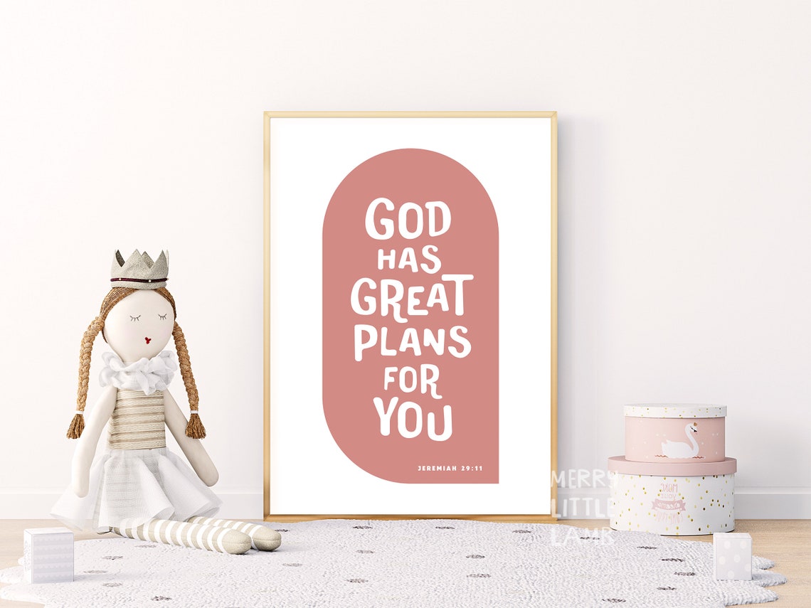 Kids Bible Verse Poster Bundle 6, Scripture Boho Wall Art, Church ...