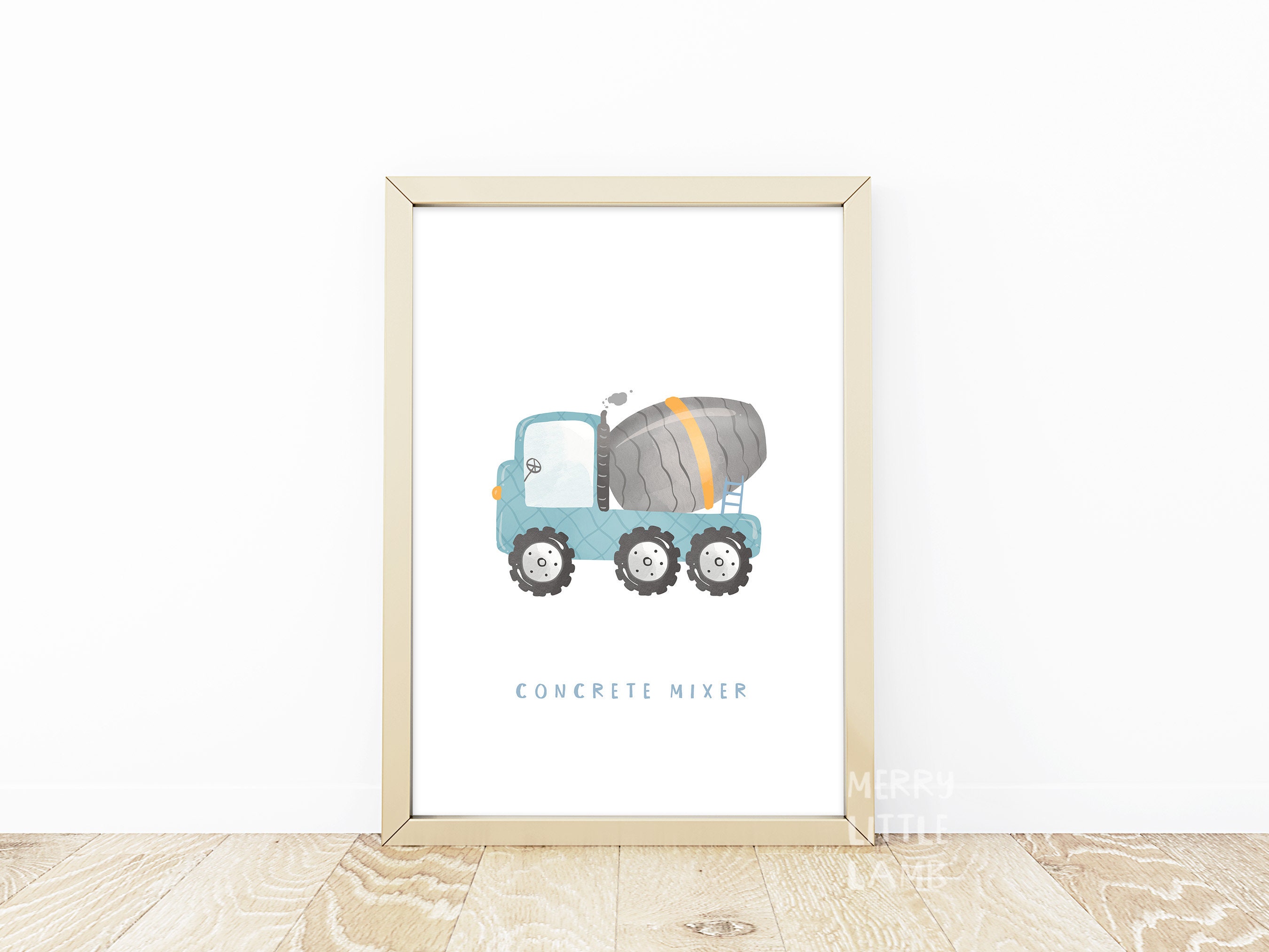 Cute Construction Vehicles Printable Wall Art Neutral Nursery - Etsy