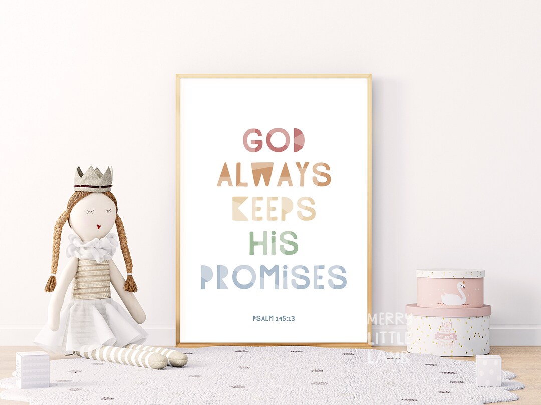 Psalm 145:13 God Always Keeps His Promises 2, Children Bible Verse ...