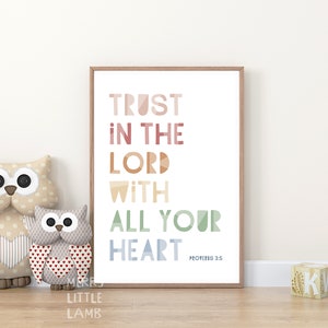Kids Bible Verse Poster Bundle 1, Scripture Boho Wall Art, Church ...