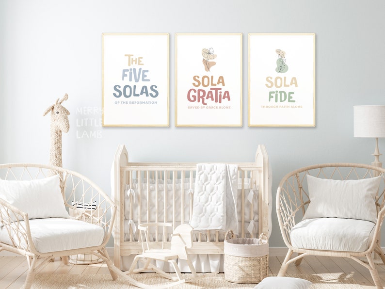The 5 Solas of the Reformation Printable Wall Art, Christian Boho Latin ...