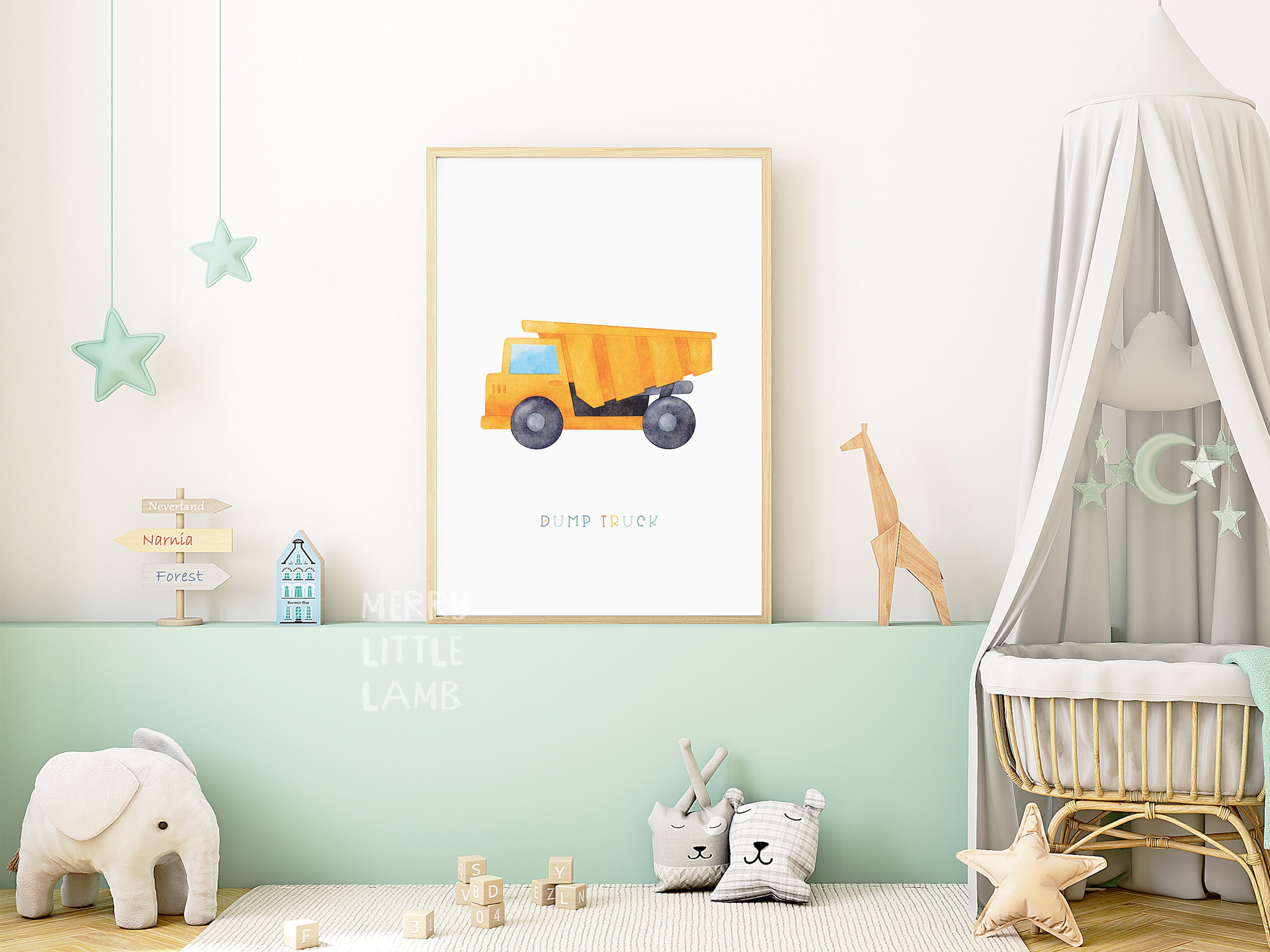 Watercolour Construction Dump Truck Printable Wall Art - Etsy
