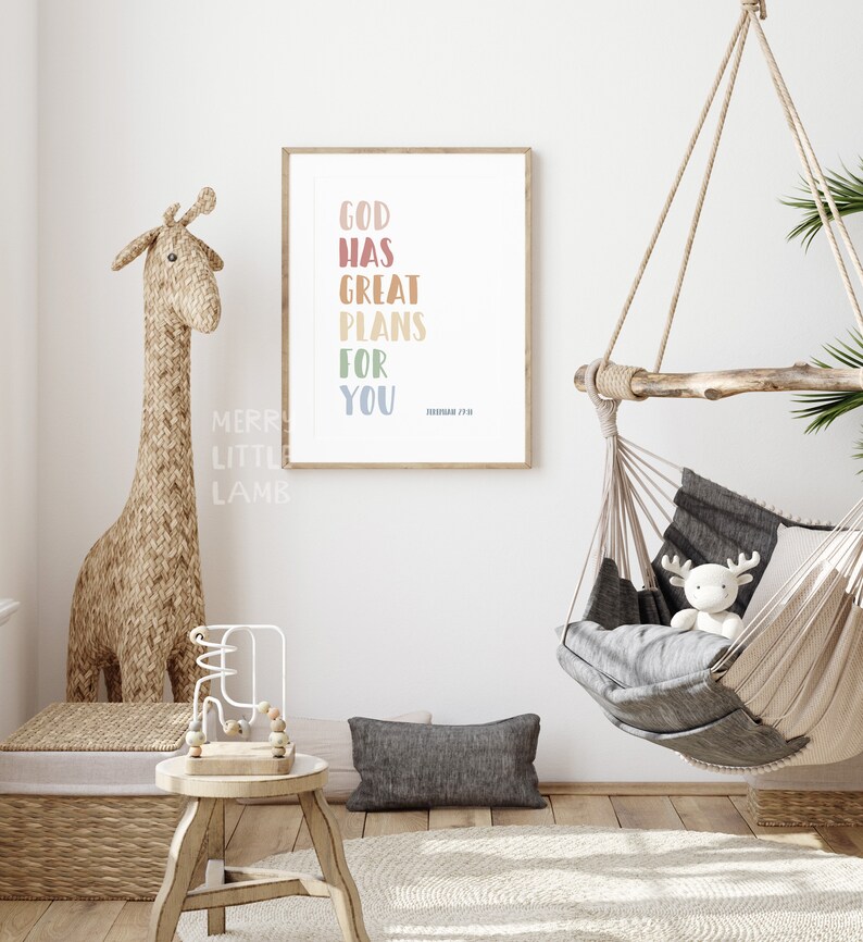 Jeremiah 29:11 God Has Great Plans for You 4, Bible Verse Nursery for ...