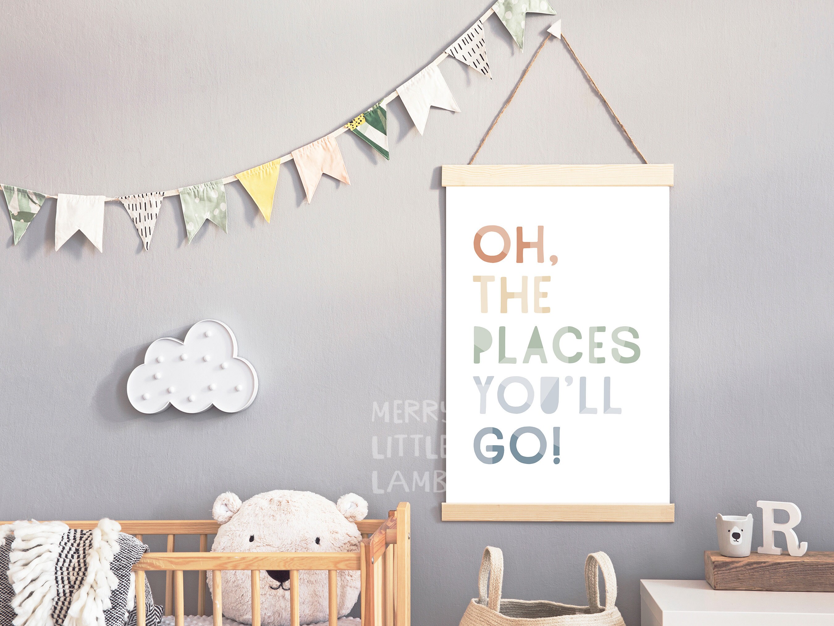 Oh the Places You'll Go Typography Printable Wall Art - Etsy