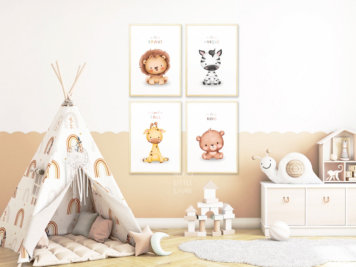Cute Baby Animals Part 1 Printable Wall Art, Neutral Nursery Prints ...