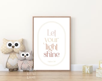 Matthew 5:16 Let Your Light Shine PRINTABLE Christian Nursery - Etsy