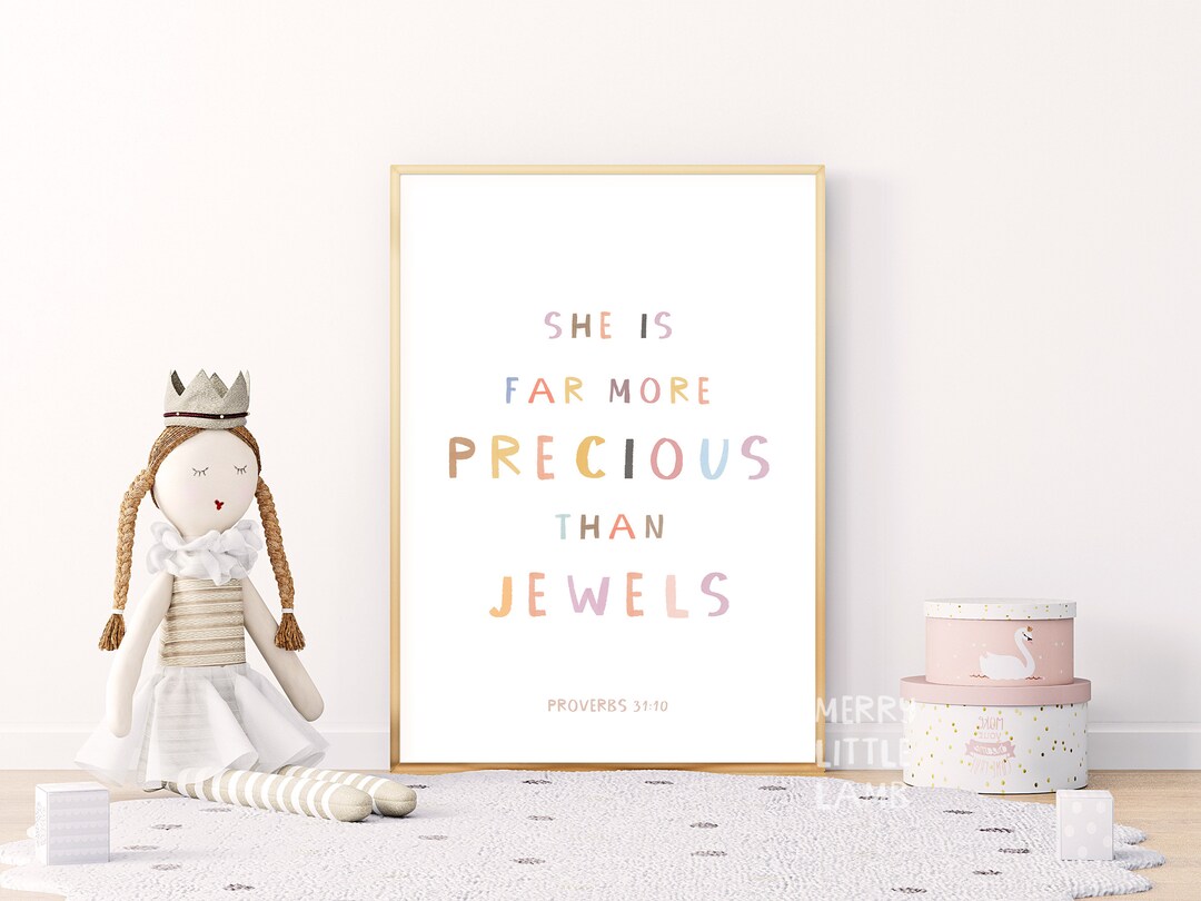 Proverbs 31:10 She is Far More Precious Than Jewels, Christian Baby Boy ...