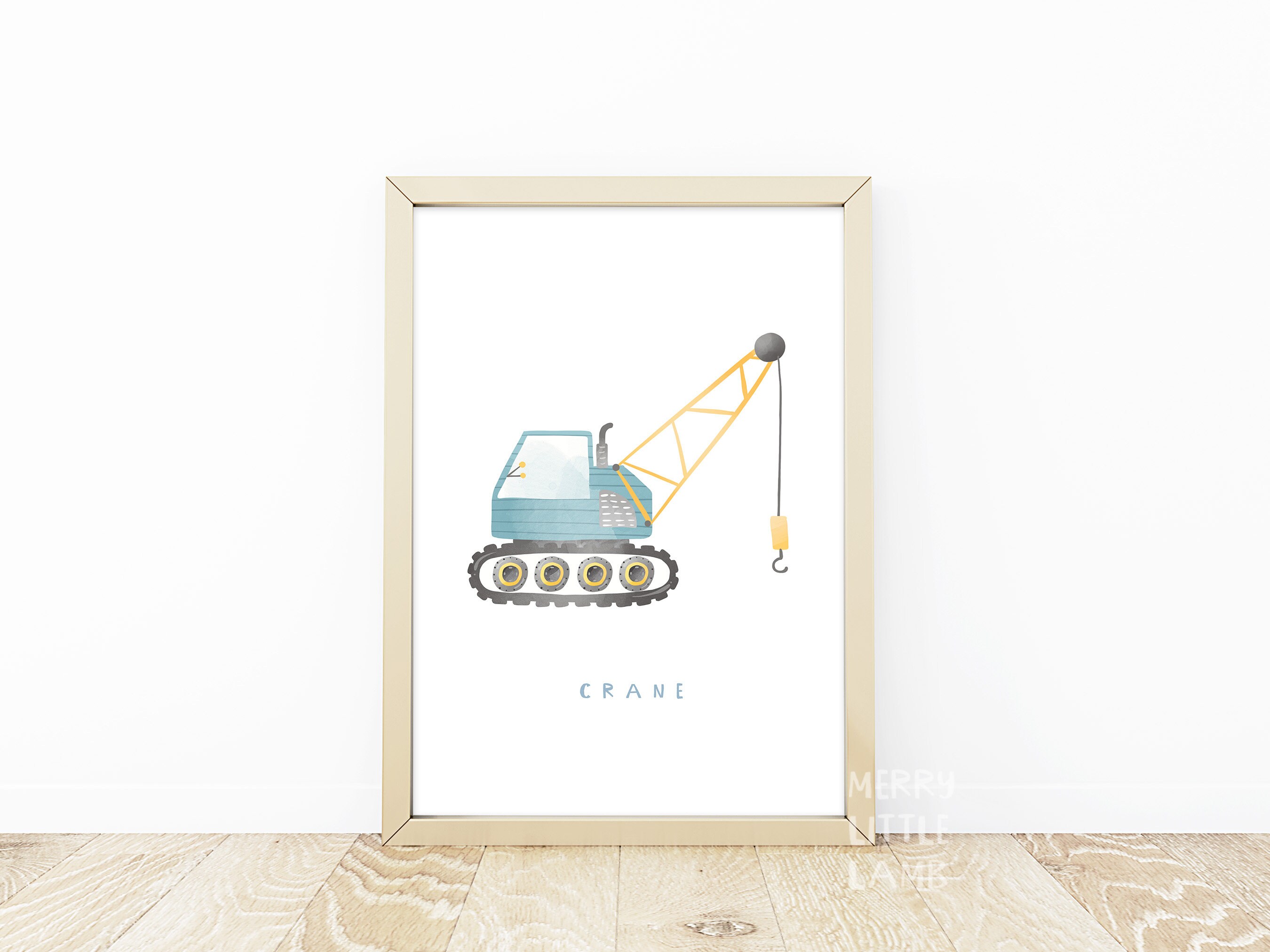 Cute Construction Vehicles Printable Wall Art Neutral Nursery - Etsy