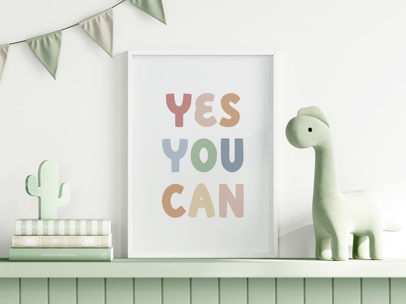 Yes You Can Classroom Poster, Positive Classroom Art, Growth Mindset ...