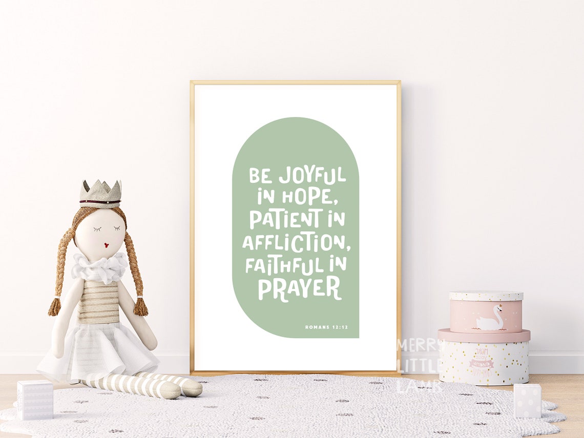 Kids Bible Verse Poster Bundle 6, Scripture Boho Wall Art, Church ...