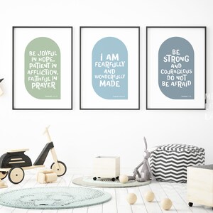 Kids Bible Verse Poster Bundle 6, Scripture Boho Wall Art, Church ...