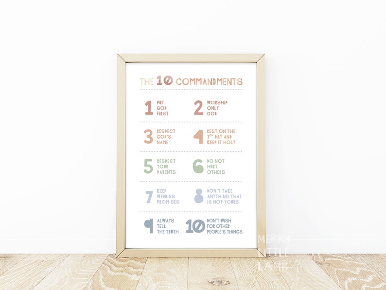 Books of the Bible 10 Ten Commandments, Christian Education Printable ...