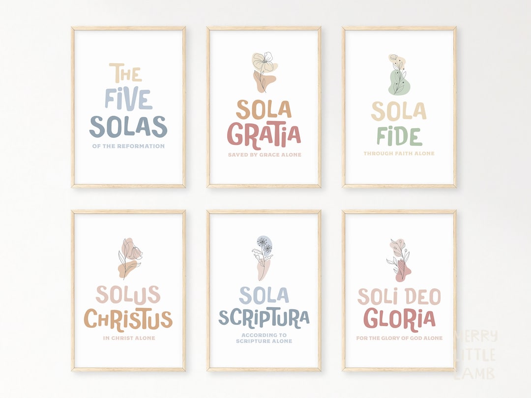 The 5 Solas of the Reformation Printable Wall Art, Christian Boho Latin ...
