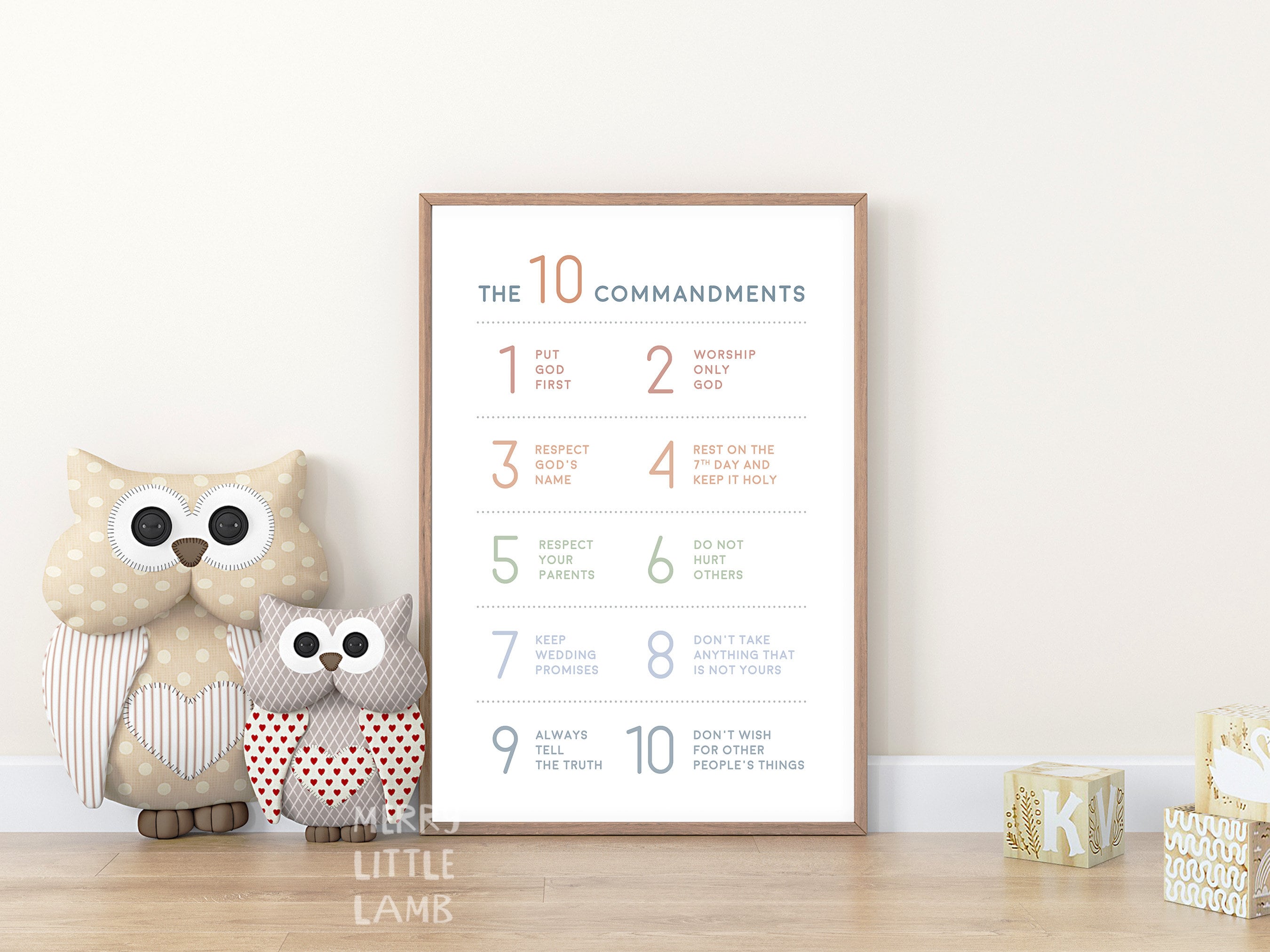 10 Commandments Typography Printable Wall Art, Nursery Decor, New Born ...