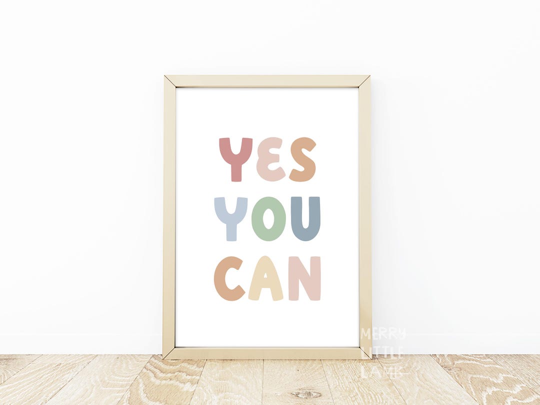 Yes You Can Classroom Poster, Positive Classroom Art, Growth Mindset ...
