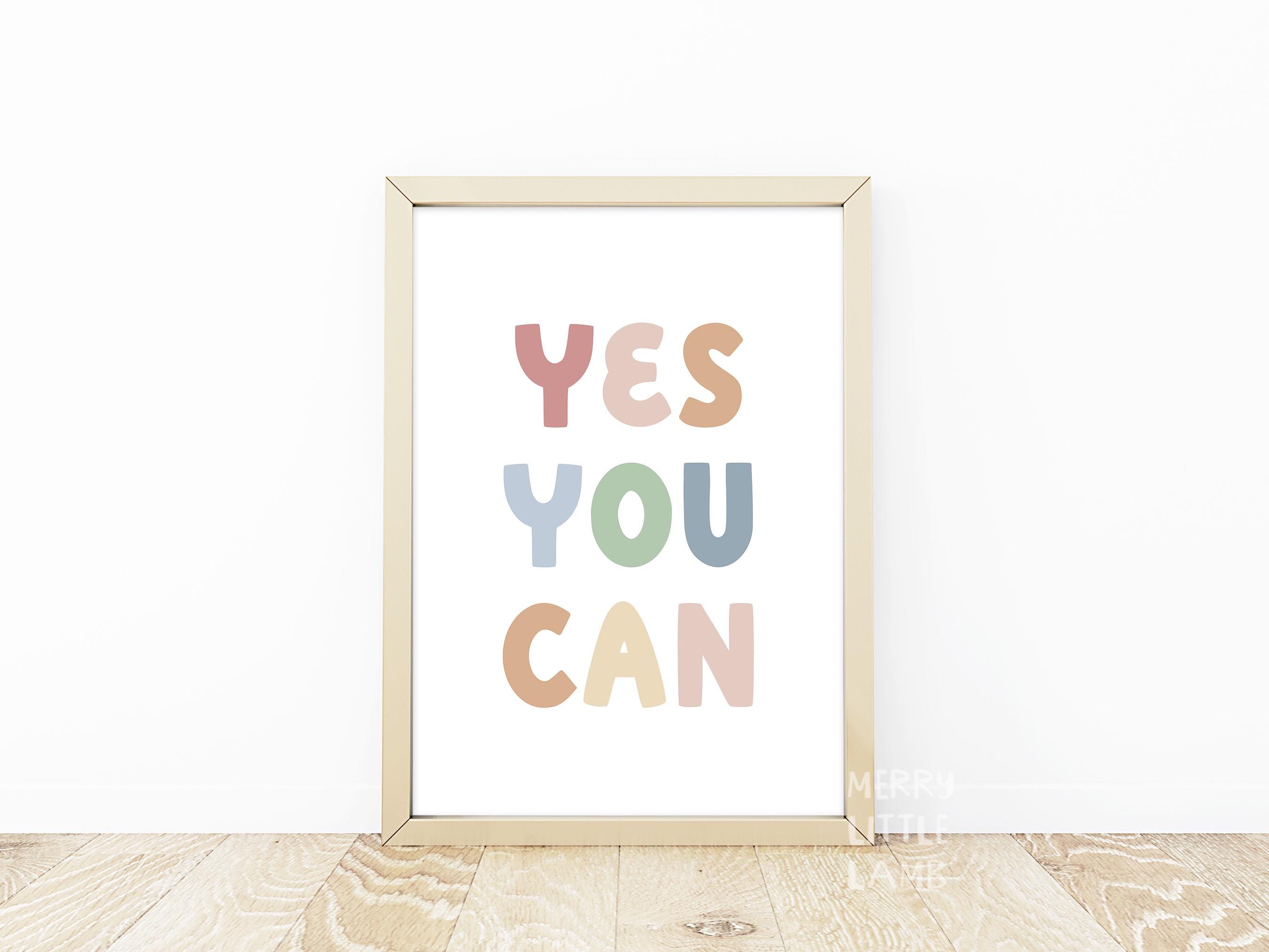 Yes You Can Classroom Poster, Positive Classroom Art, Growth Mindset ...