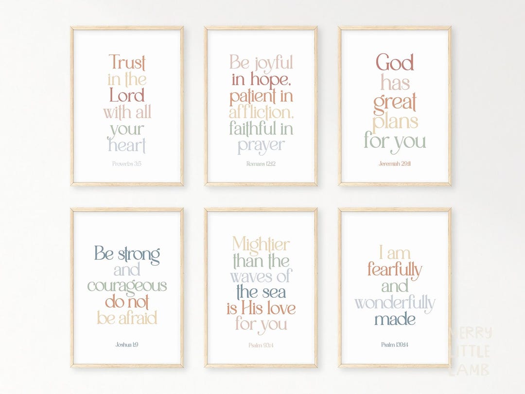 Kids Bible Verse Poster Bundle 29 Art Prints Set, Scripture Boho Wall ...