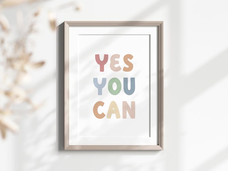 Yes You Can Classroom Poster, Positive Classroom Art, Growth Mindset ...