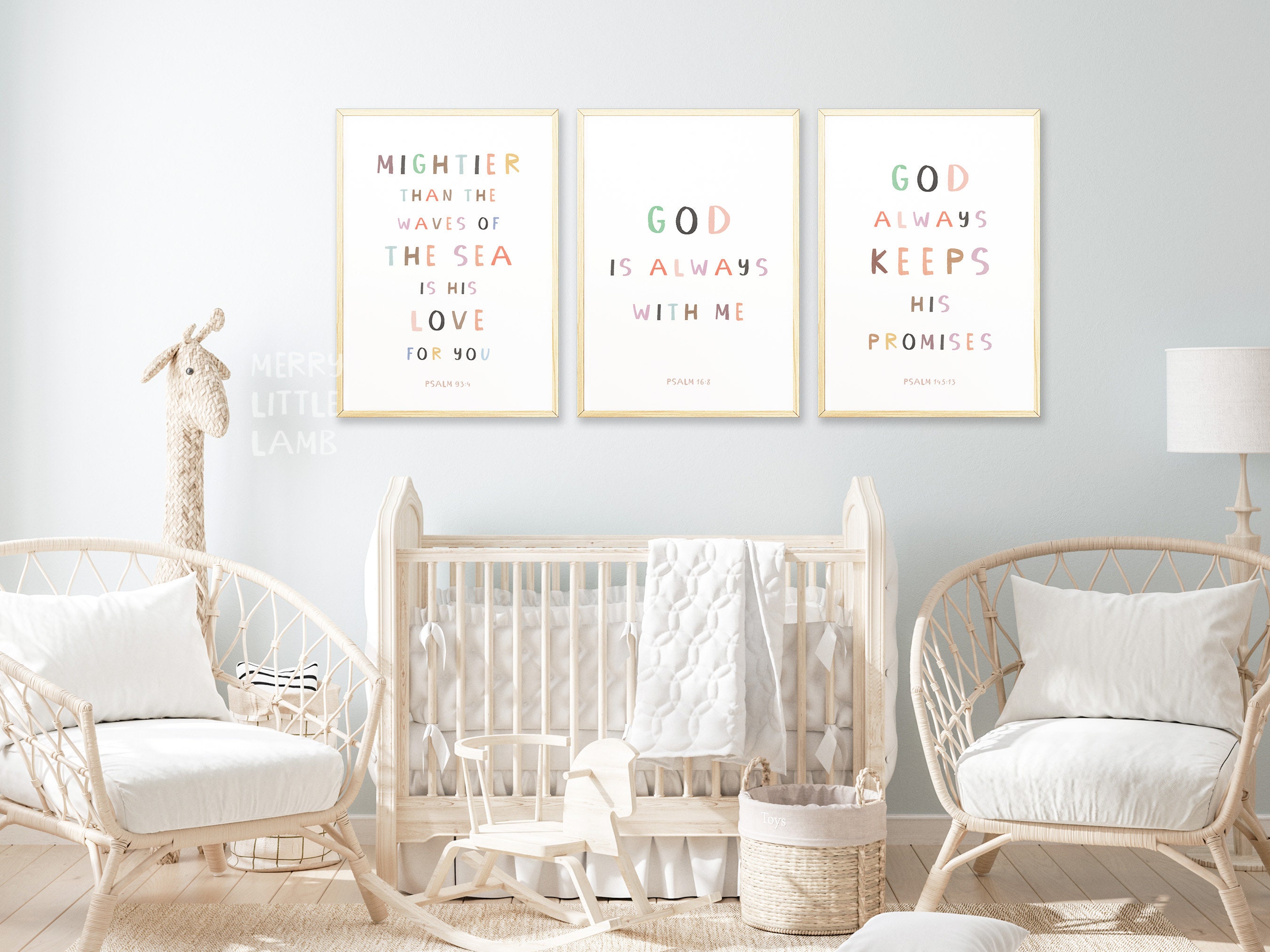 Kids Bible Verse Poster Bundle 2, Scripture Boho Wall Art, Church ...
