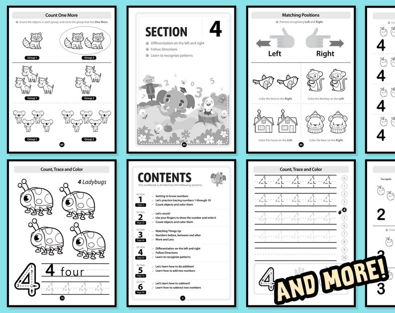 PDF: Preschool Math Workbook Kindergarten Prep / 109 Pages ...
