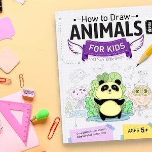 PDF: How to Draw 100 Animals for Kids / 106 Pages / Ages 5 9 - Etsy