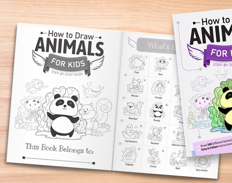 PDF: How to Draw 100 Animals for Kids / 106 Pages / Ages 5 9 all Ages ...