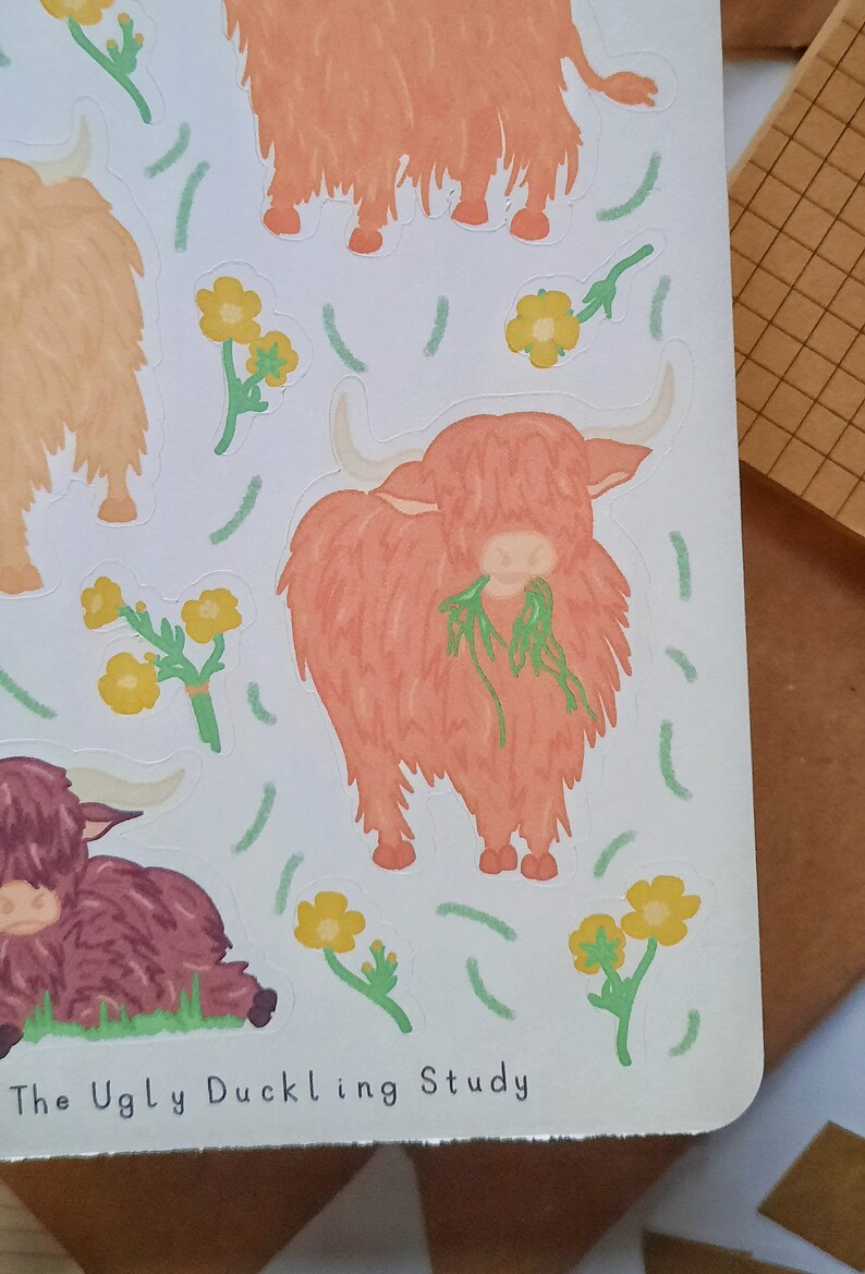 Sticker Sheet Highland Cows Planner Stickers, Journal Stickers ...
