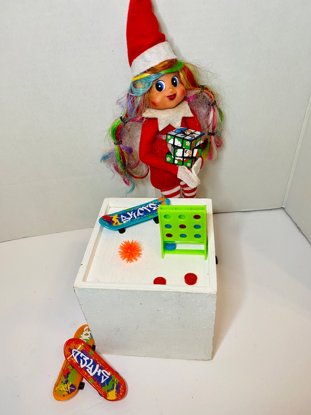 Elf Classic Games Elf 3 in A Row Miniature Connect Game Miniature Cube ...