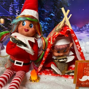 Elf Camping Kit| Miniature Tent, Campfire, S’more Set| Miniature ...