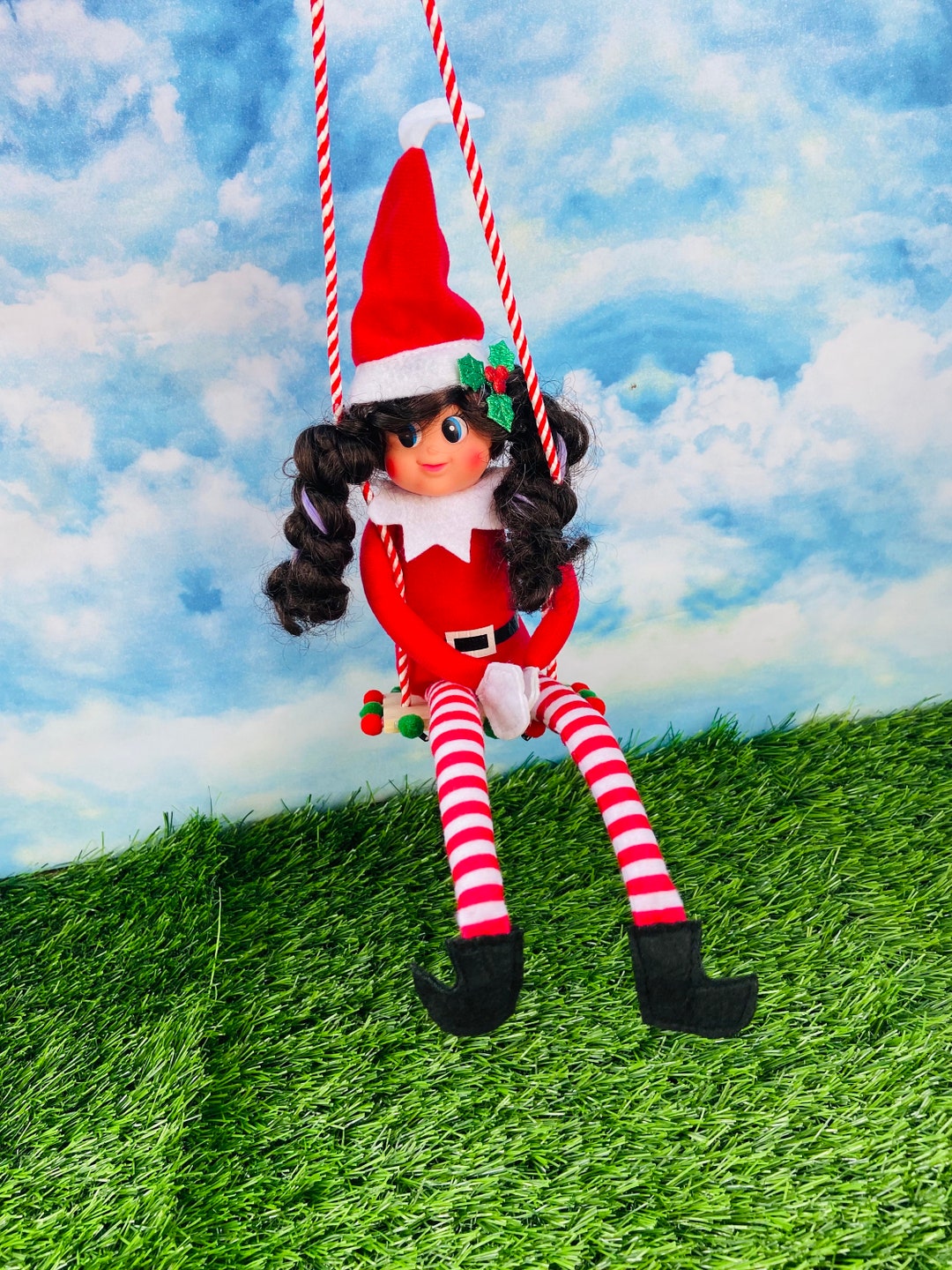 New Elf Swing Miniature Wooden Doll Swing Dollhouse Swing Elf Kit Elf ...