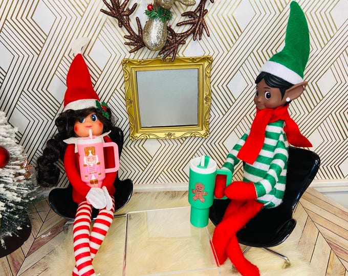 Elf Stanley Christmas Cup Dollhouse Mini Water Cup Elf Drinking Cup Elf ...