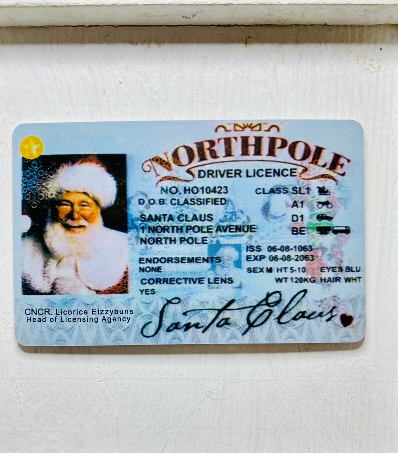 Santa Evidence | Proof of Santa| Santa Driver’s License - Etsy