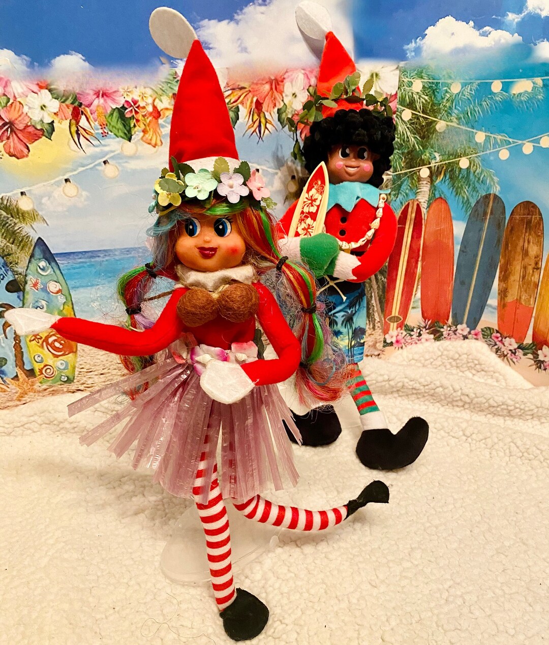 Elf Hula| Elf Hawaiian Skirt| Miniature Grass Skirt L Doll Hawaiian ...