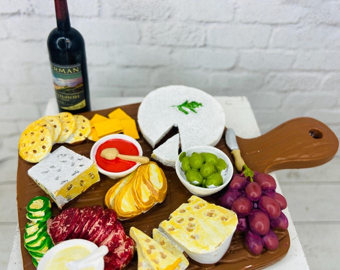 New Elf Charcuterie Board| Dollhouse Miniature Cheese Platter| Elf Food ...