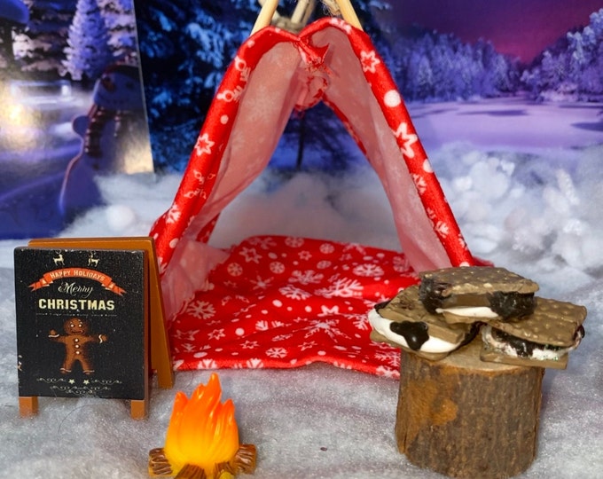 Elf Camping Kit| Miniature Tent, Campfire, S’more Set| Miniature ...