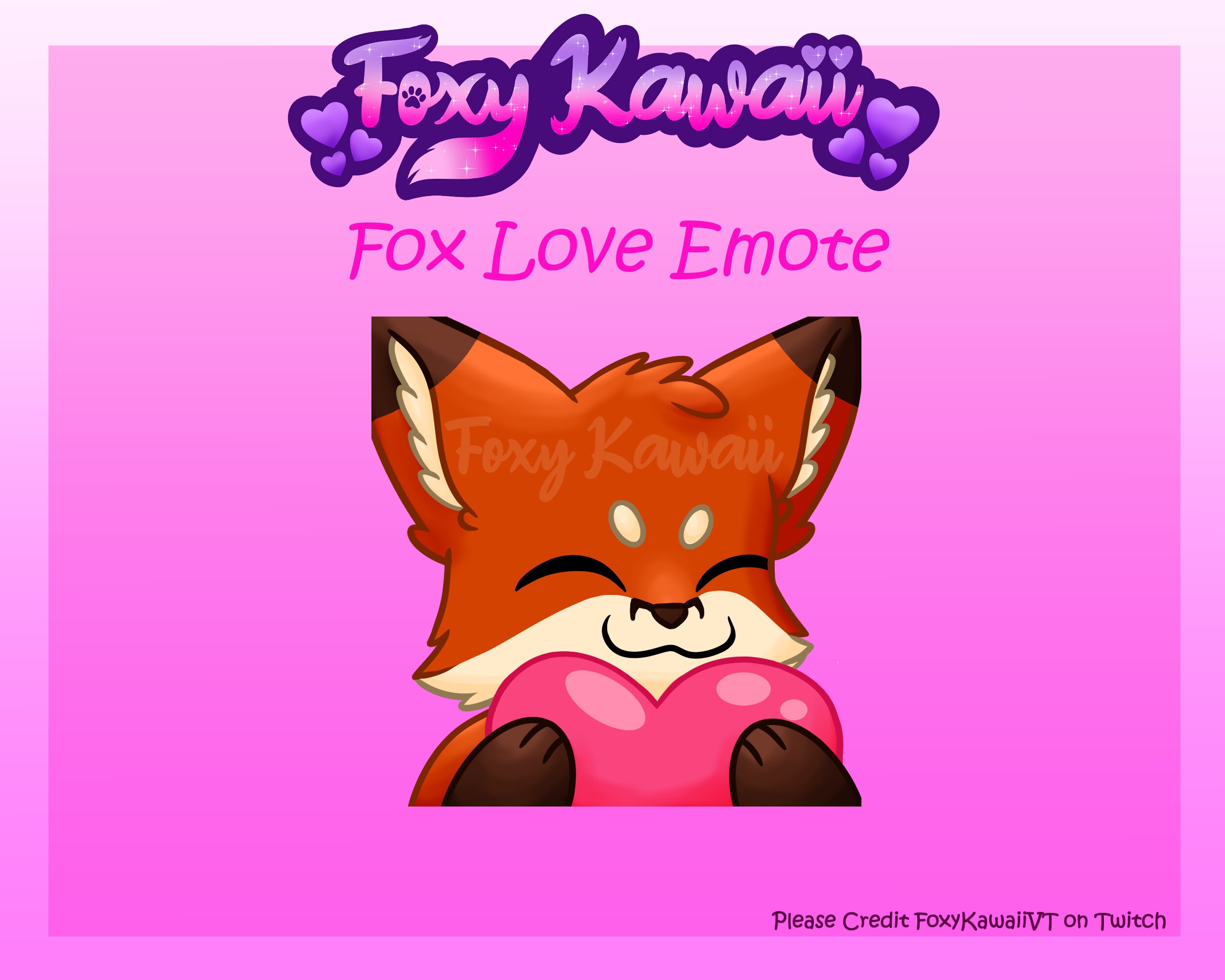 Red Fox Love Emote - Cute Emotes for Twitch/youtube - Subscriber Emotes ...