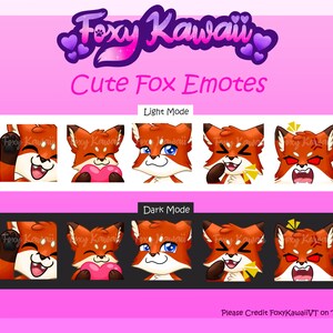 Red Fox Emote Set - Cute Emotes for Twitch/youtube - Subscriber Emotes ...