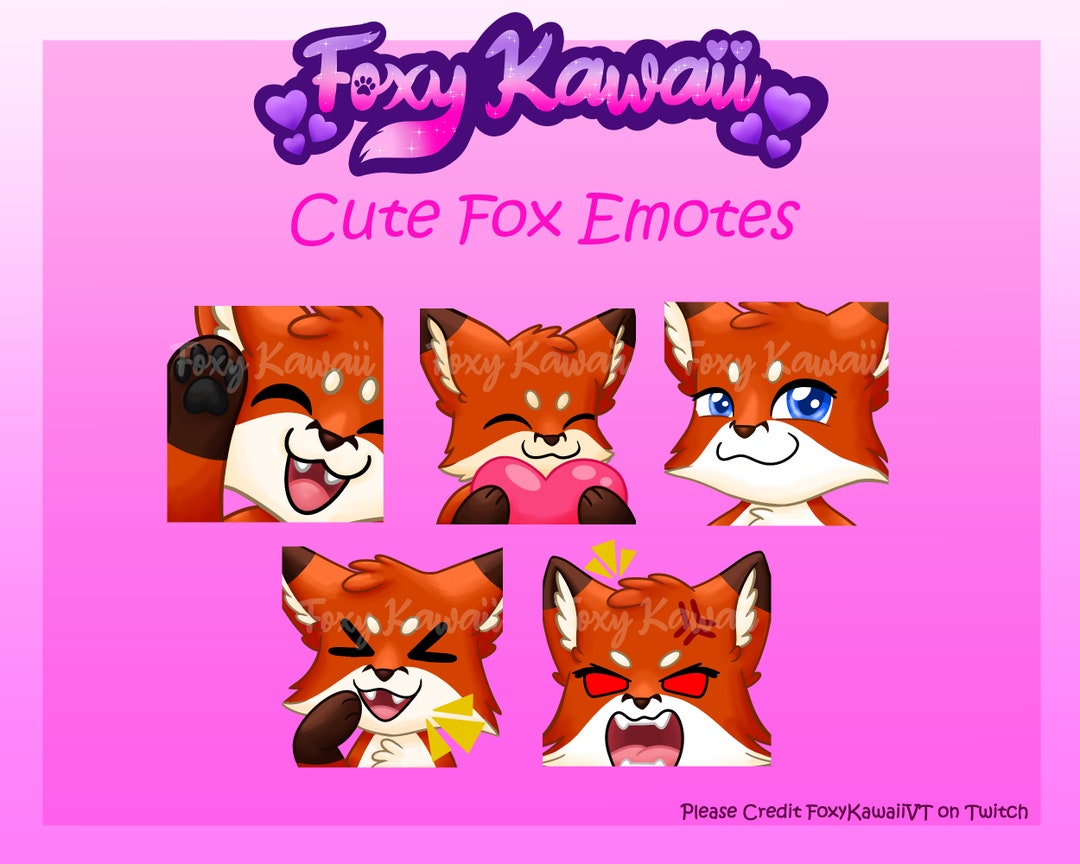Red Fox Emote Set - Cute Emotes for Twitch/youtube - Subscriber Emotes ...