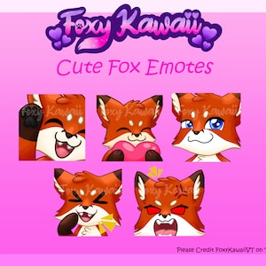 Red Fox Emote Set - Cute Emotes for Twitch/youtube - Subscriber Emotes ...