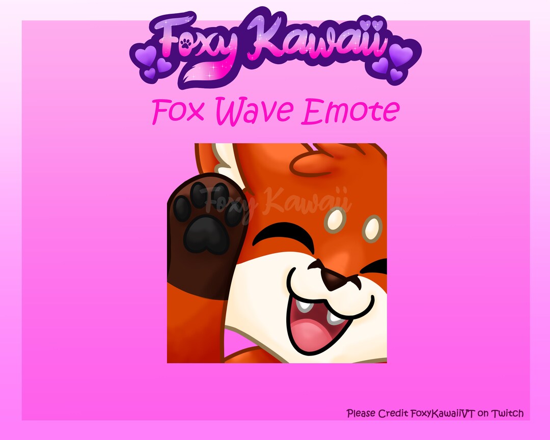 Red Fox Wave Emote - Cute Emotes for Twitch/youtube - Subscriber Emotes ...