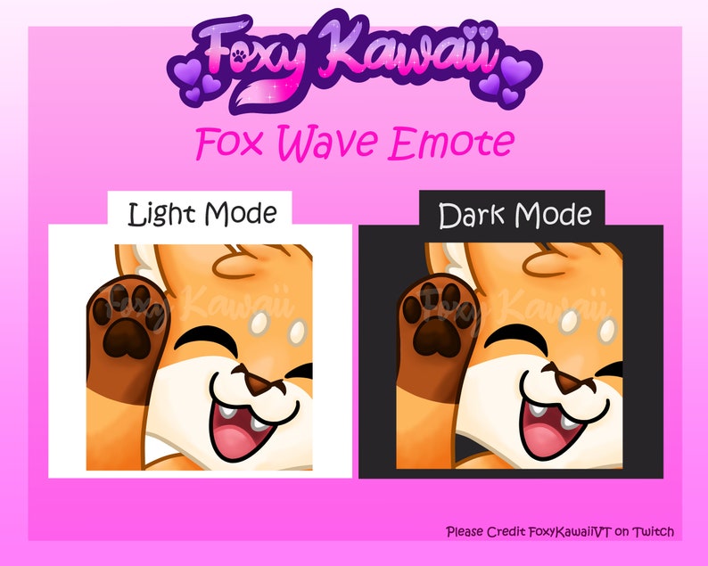 Orange Fox Wave Emote - Cute Emotes for Twitch/youtube - Subscriber ...