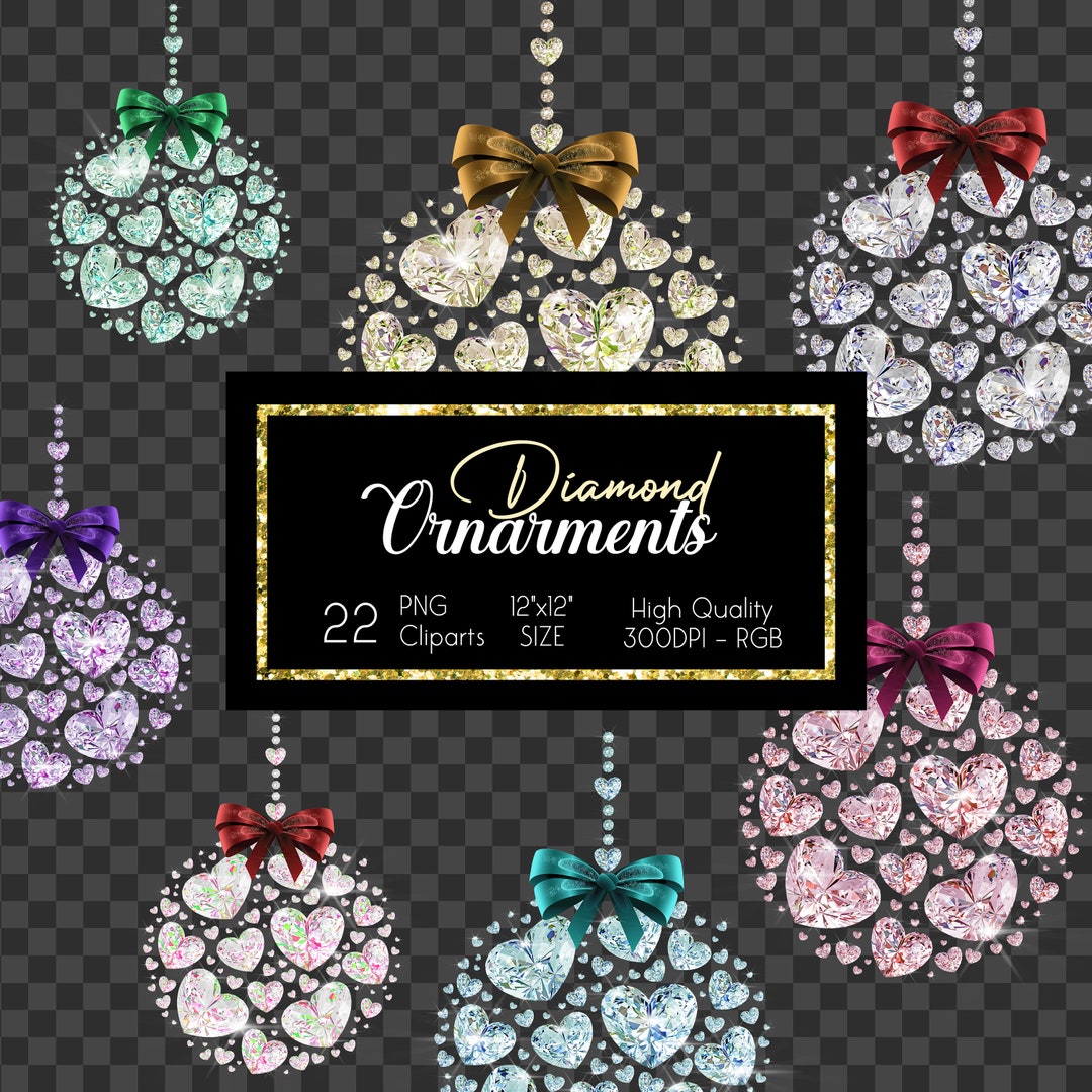 Christmas Ornament Clipart Heart Gems Clip Art Jewel Diamond Ornament ...