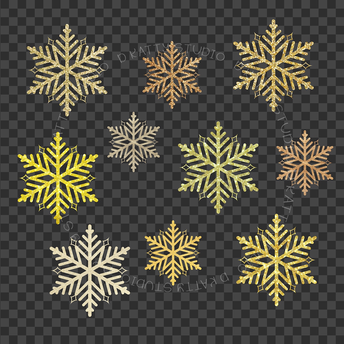 Snowflakes Clipart Bundle Christmas Winter Clipart PNG - Etsy