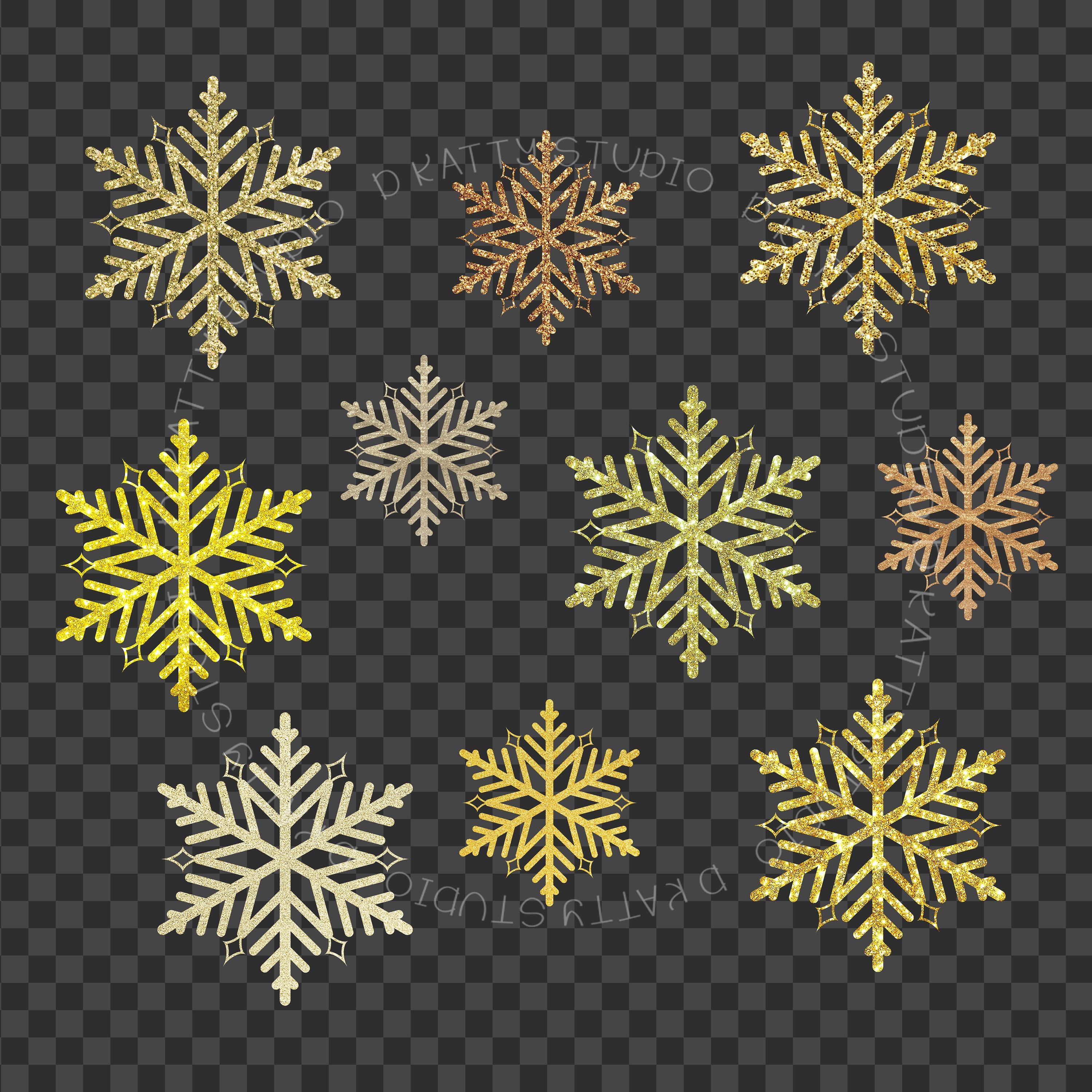 Snowflakes Clipart Bundle Christmas Winter Clipart PNG - Etsy