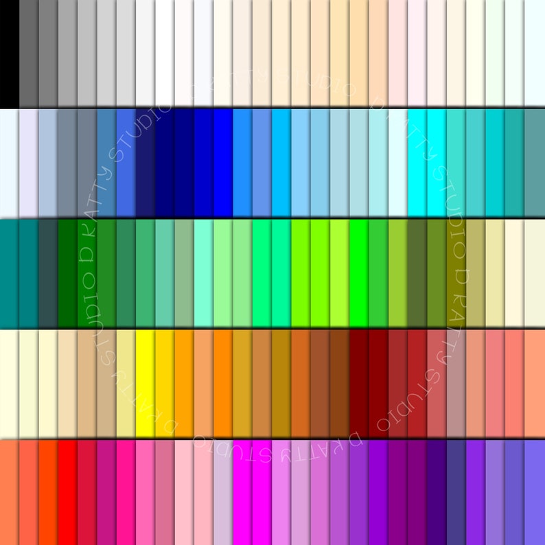 Bright Solid Colors Digital Paper Pack, Bright, Dark and Neutral Solid ...