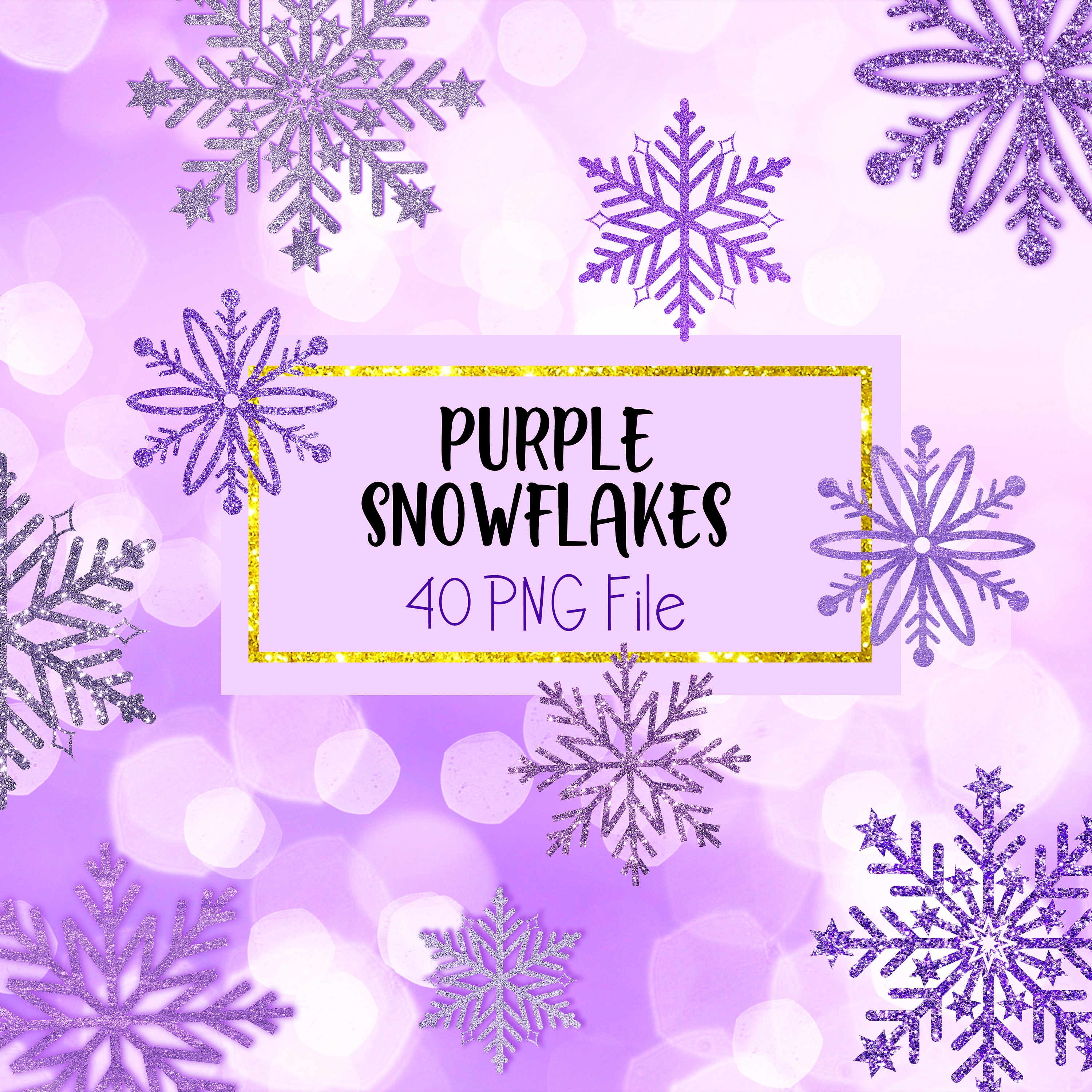 Purple Snowflakes Clipart